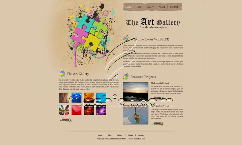 Art Gallery 2 Free Xhtml And Css Template Flashiat