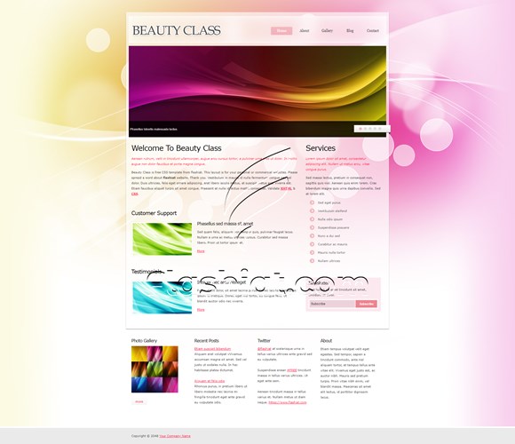Beauty Class - Free XHTML & CSS Template - Flashiat