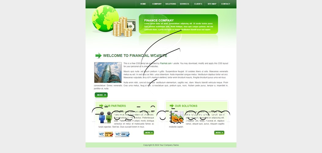 Finance - Free XHTML & CSS Template - Flashiat