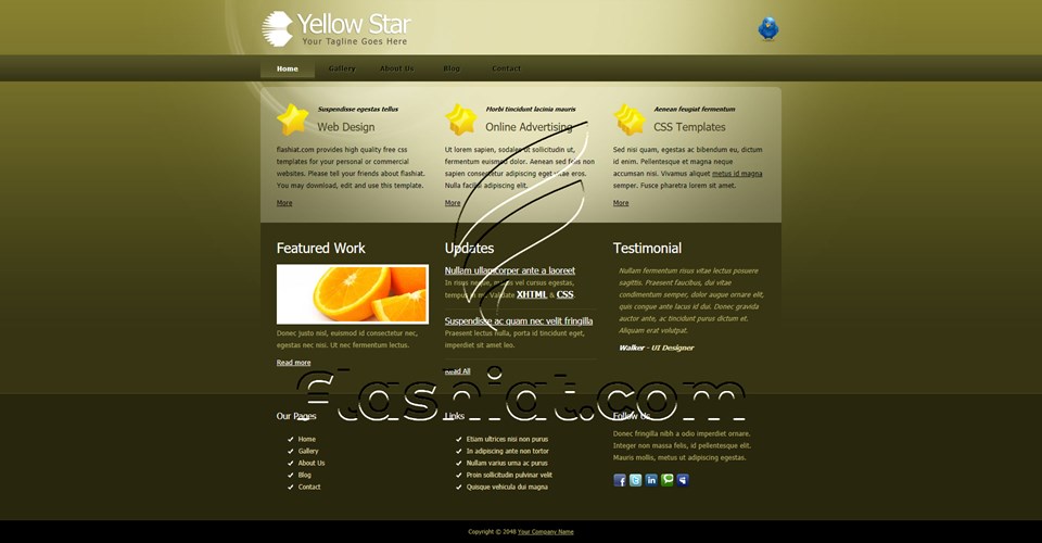 Yellow Star - Free XHTML & CSS Template - Flashiat